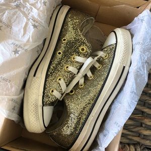 Converse | Shoes | Champagne Gold Glitter Sparkle All Star Converse ...